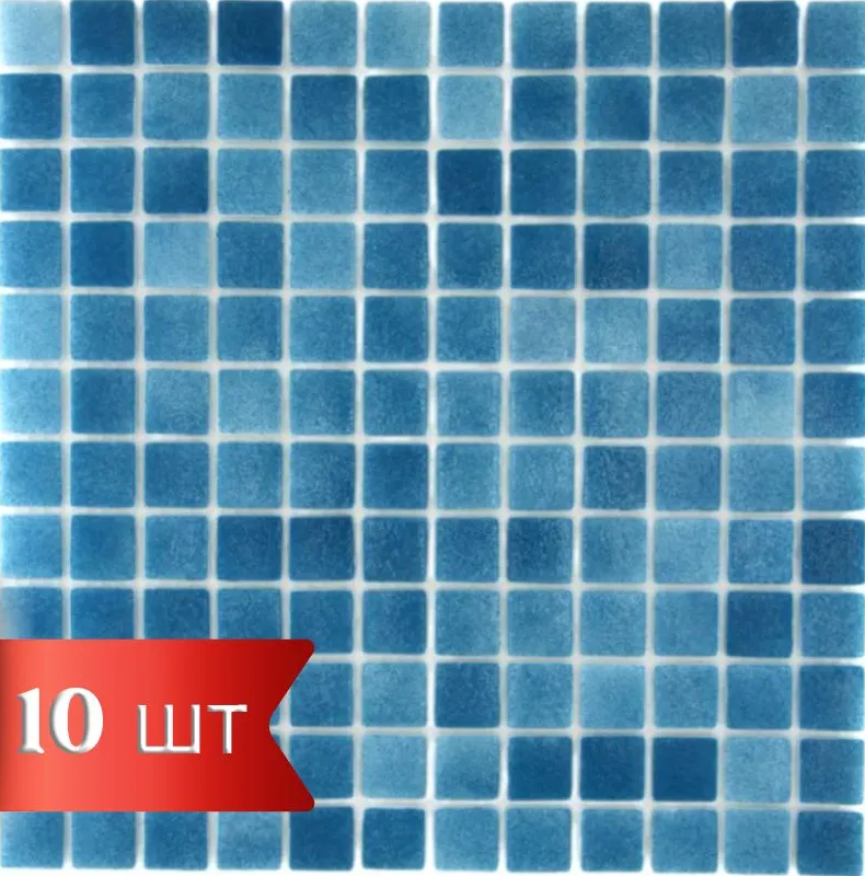 Плитка мозаика стеклянная ZETOGLASS T-211, 25*25 мм, на сетке (1 кв. м = 10 листов)