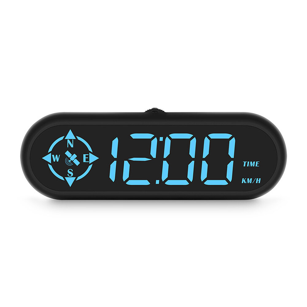 Car HUD Headup Display LED Digital GPS Speedometer черный ABS + PC 108*35*29mm Overspeed Alarm Fatigue Driving Reminder Light Sensor 155g 1*Car HUD Display 1*USB Cable 1*Bracket 1*Antislip Mat 1*Manual