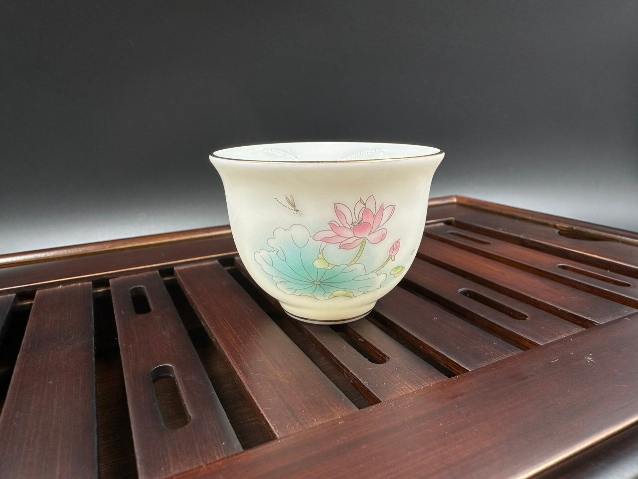 Пиала "Аромат лотоса", форма бутона, 60мл. Фарфоровая пиала для чайной церемонии