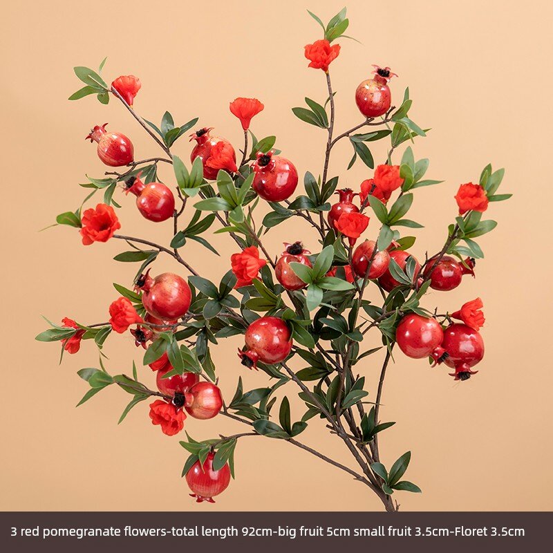 Искусственный букет из фруктов, сушеные цветы граната, ветки фруктовых деревьев, красные ягоды холли, искусственные