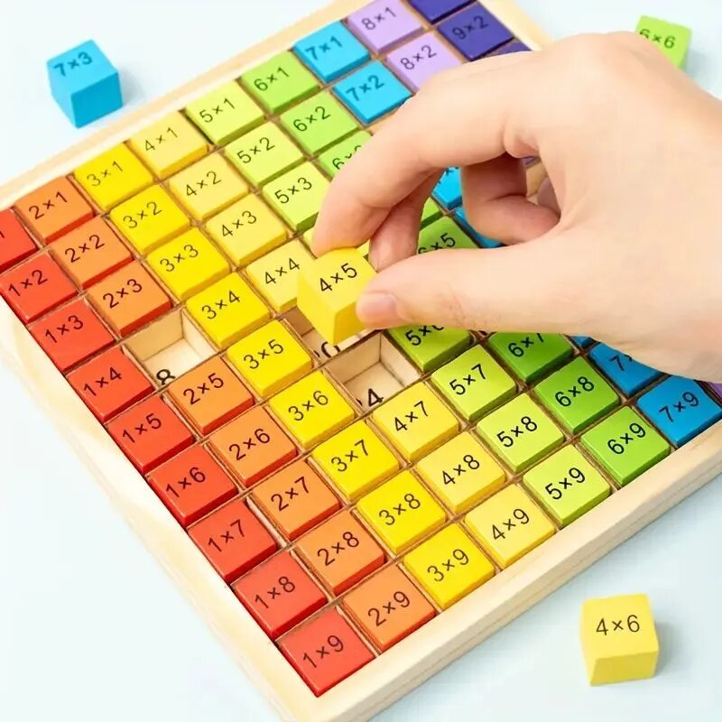 Обучающая игра - Таблица умножения, деревянная, для детей 5-9 лет — фото 1