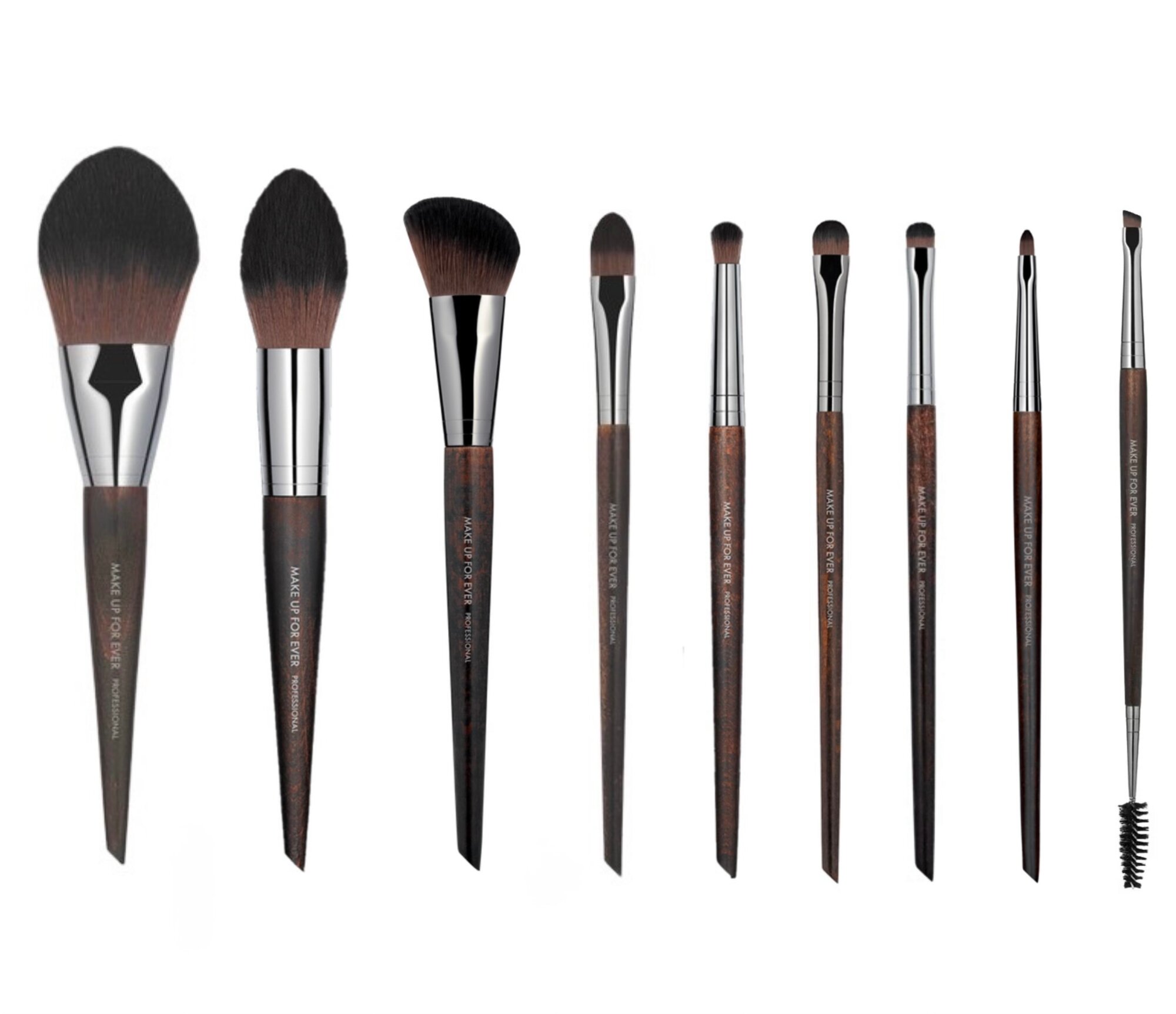 Набор кистей Make Up For Ever Professional, 9 кистей, разные формы пучков