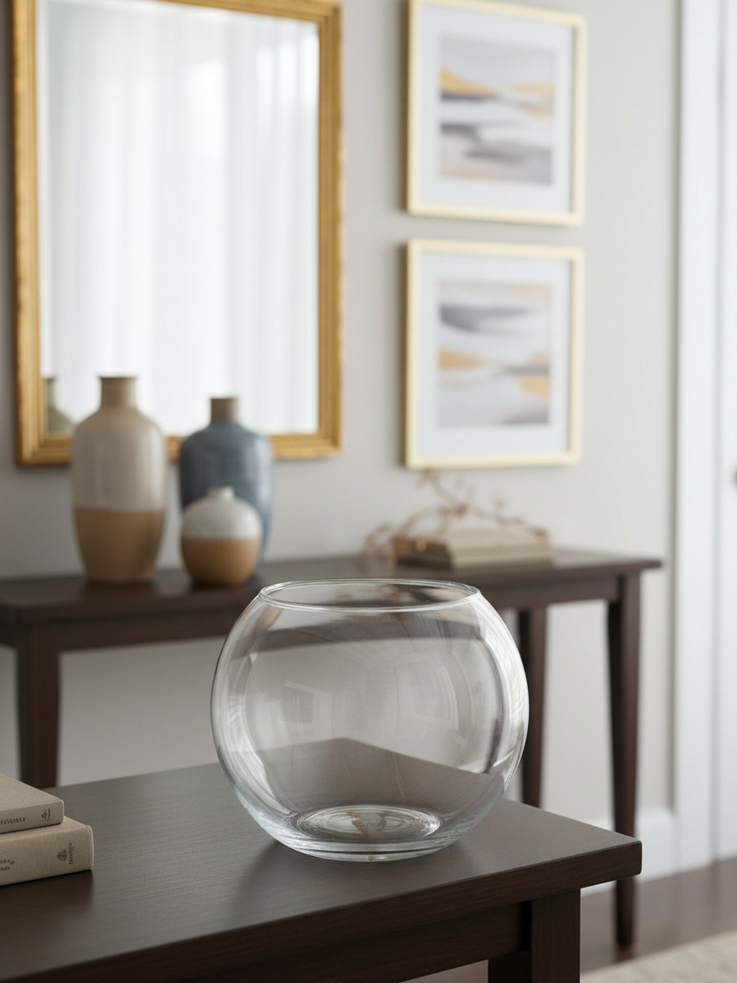 Ваза стекло, настольная, 13х16 см, Evis, Шаровая, 2067