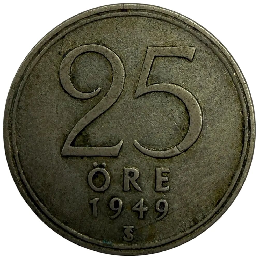 Швеция 25 эре (оре) 1949 г.