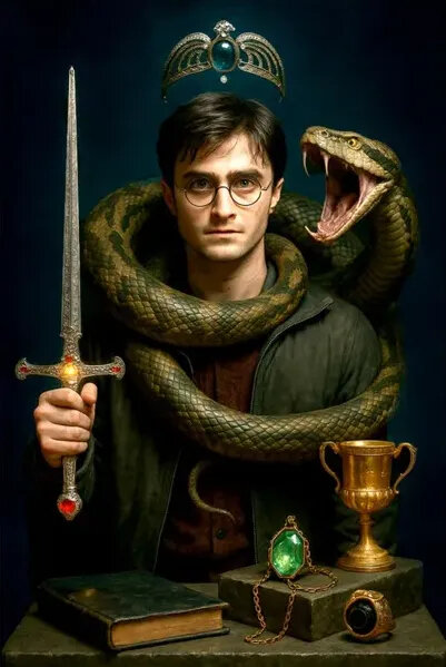 Алмазная мозаика 40x50 "Гарри Поттер с крестражами"