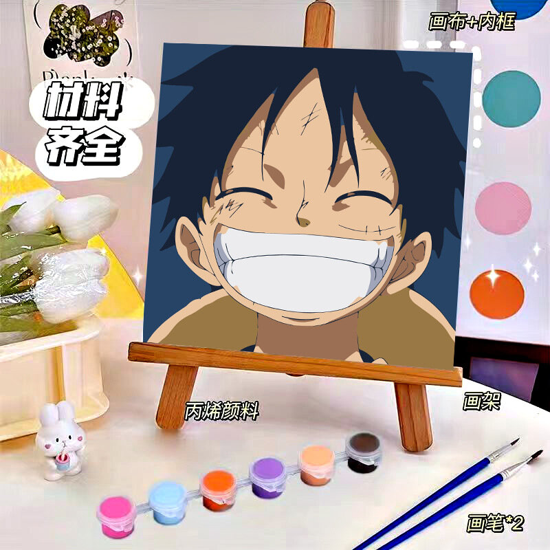 Цифровая картина маслом 20*20, аниме, раскраска маслом, ручная роспись маслом, декор для спальни.