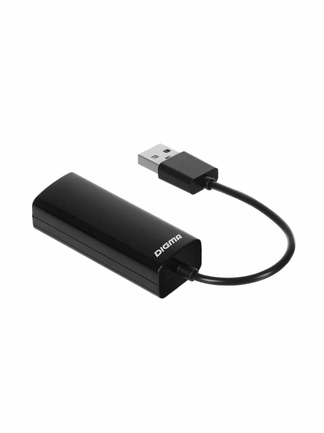Сетевой адаптер Digma D-USB2-LAN100 Fast Ethernet USB 2.0, черный — фото 1