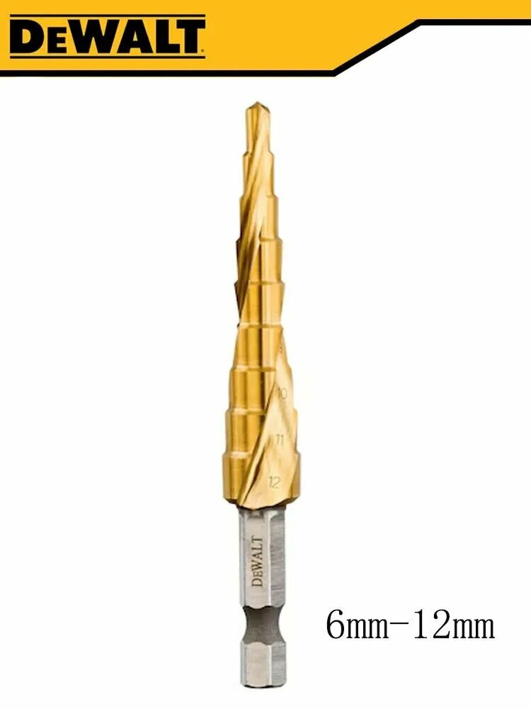 DEWALT DT5026 EXTREME Hex Metal Ступенчатое титановое сверло Высокая проникающая способность