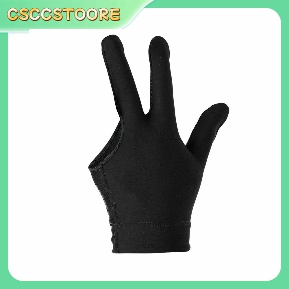 Перчатка для пула унисекс, левая рука, 3 пальца, черный