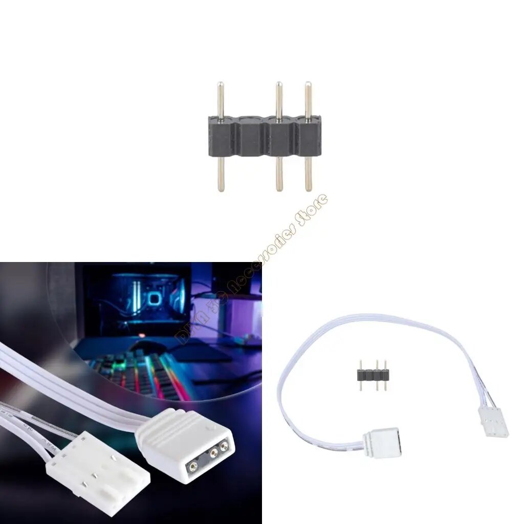 4 PIN ARGB 5V Адаптер Кабель 25 см линии белого цвета для цветового освещения синхронизирована N7YA