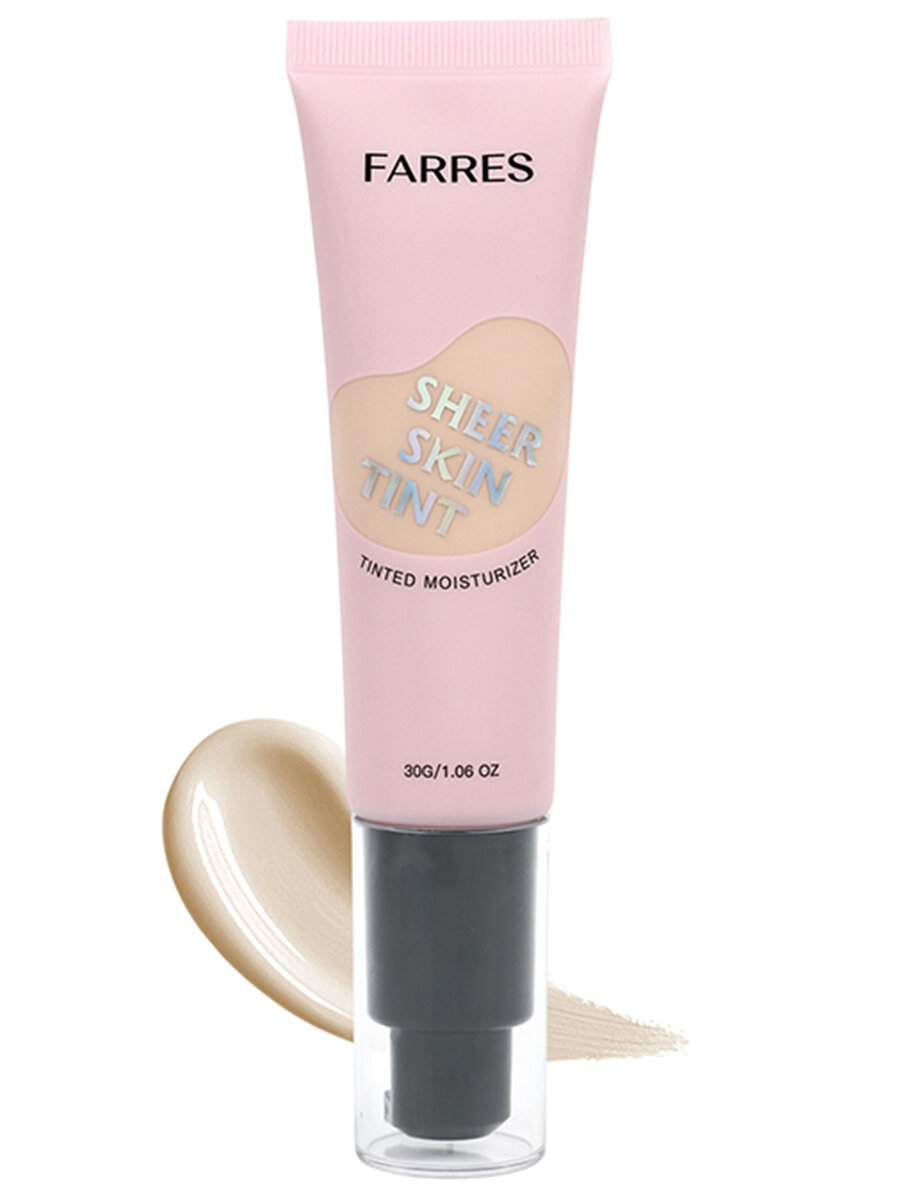 Тональный флюид для лица Farres с дозатором, тон 02 натуральный