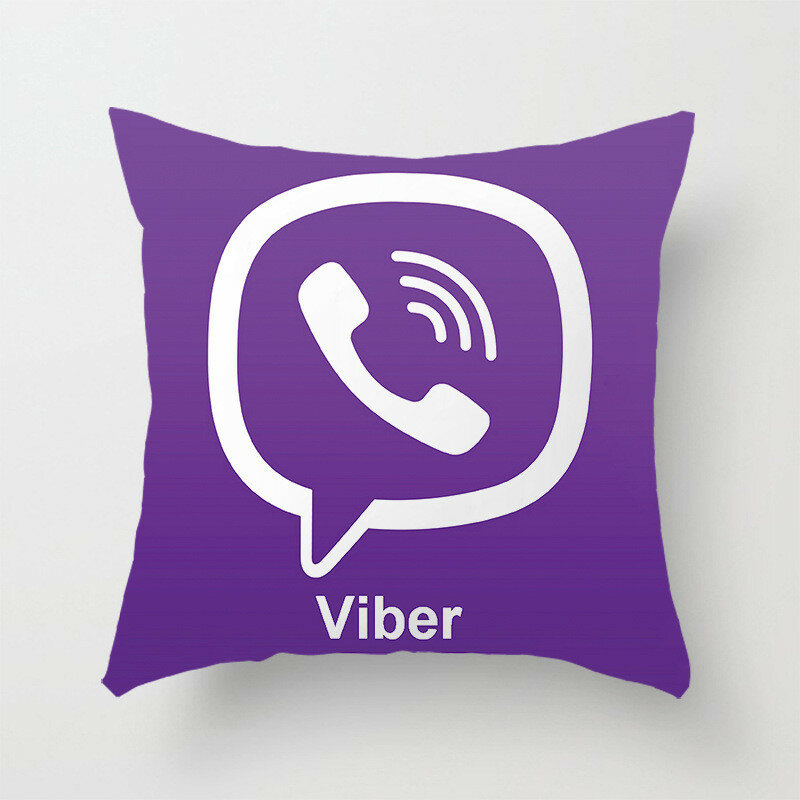 Microfiber social media decorative cushion cover 40x40cm ideal for lounge and guest rooms viber