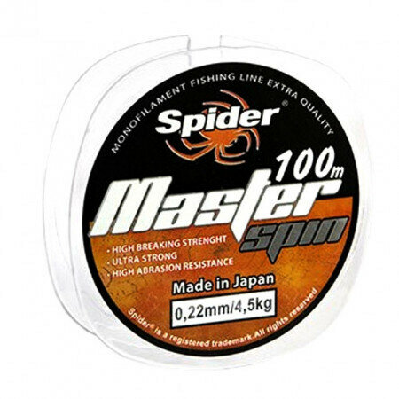 Леска SPIDER Master Spin (LSP-MS-100-022-F12 (100 м 0,22мм) )