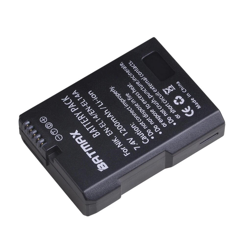 Batmax Аккумулятор EN-EL14 / EN-EL14a для Nikon 2 шт + зарядное устройство 1 Battery