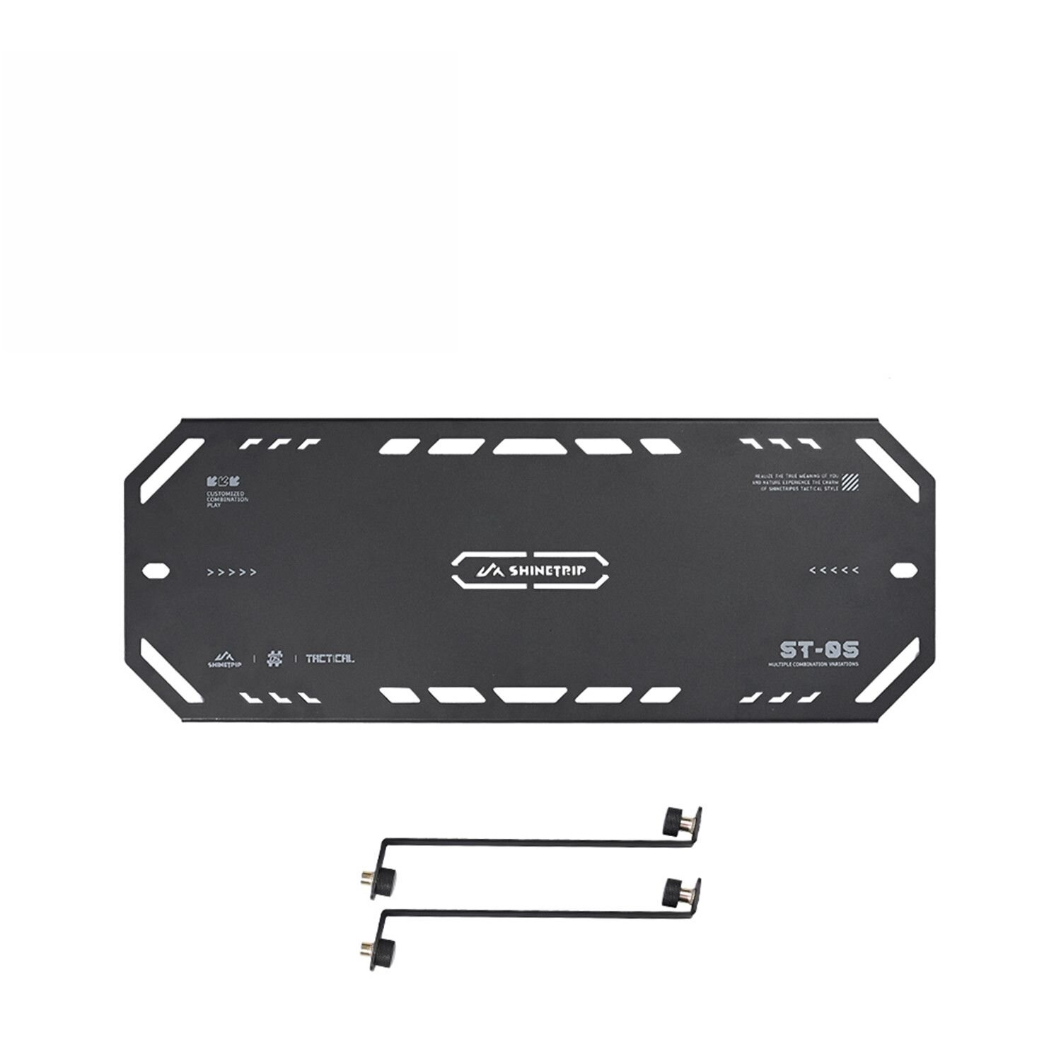 ShineTrip Mountain Fun Outdoor 05 Tactical System Camping Table Expandable Multifunctional Portable Folding Storage Table Aluminium Alloy Skateboard Table A503-H01 Black Aluminium Alloy Base Plate 50x18.8x21 cm 590g/800g