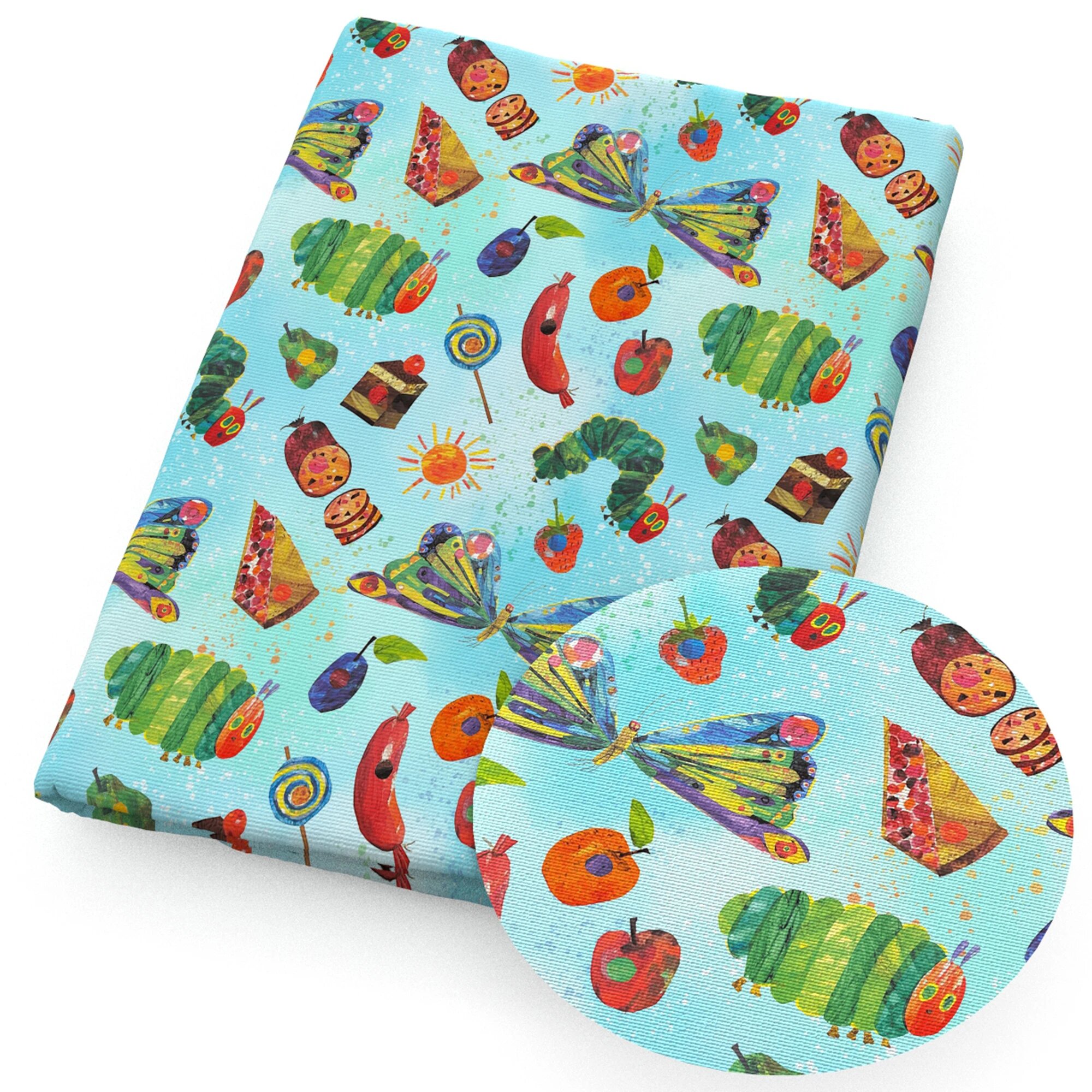 Ткань хлопковая "Очень голодная гусеница" 50*145 см, waterproof fabric, цвет 1231869