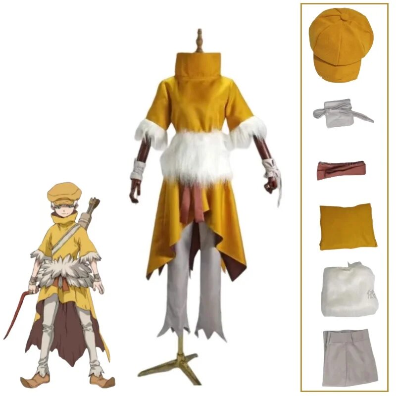 Косплей костюм Доктор Стоун Сайонзи Желтый, S, Costume, Male size