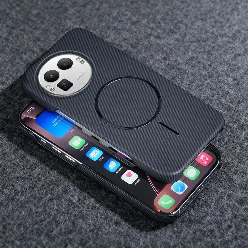 Чехол для Realme GT8 Pro с магнитной беспроводной зарядкой и кевларовой текстурой, полуупаковка для ПК, жесткая задняя противоударная крышка-бампер
