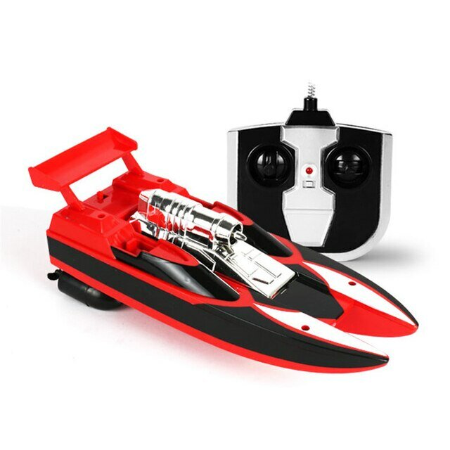 Беспроводная электрическая дистанционное управление электрическая лодка игрушка лодка модель высокоскоростный мальчик водонепроницаемая яхта лучший подарок RC лодка для детей (красный)