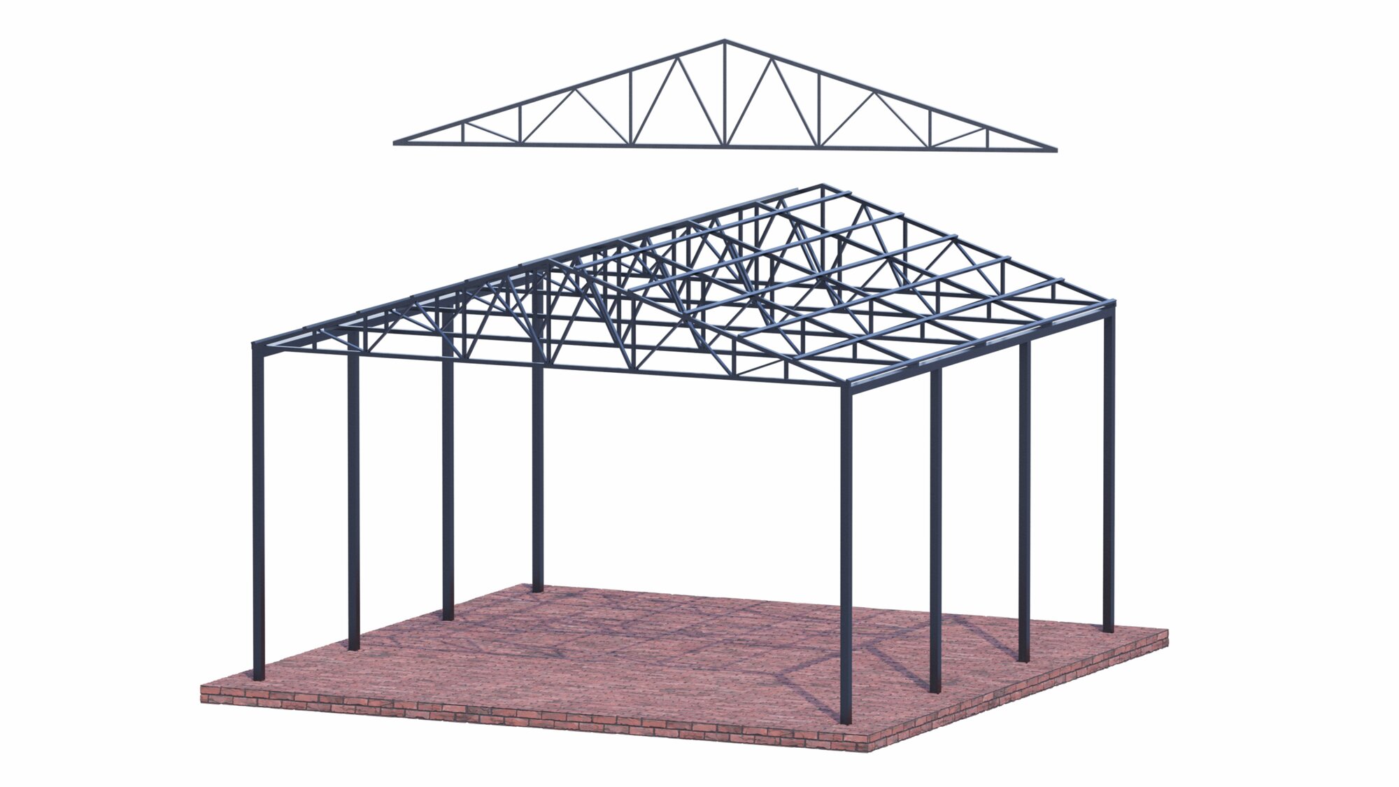 Комплект для самостоятельной сборки навеса. Размер 6х6х3