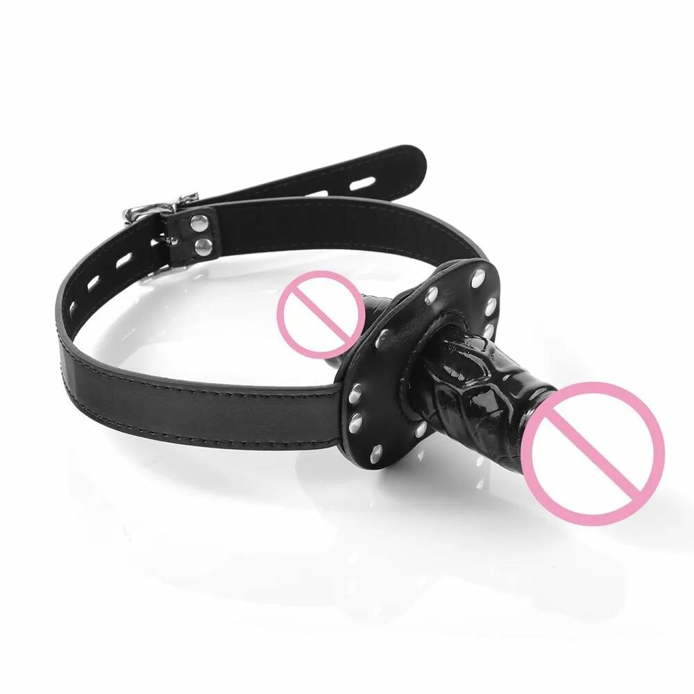 Аксессуар БДСМ, двойной дилдо кляп для рта