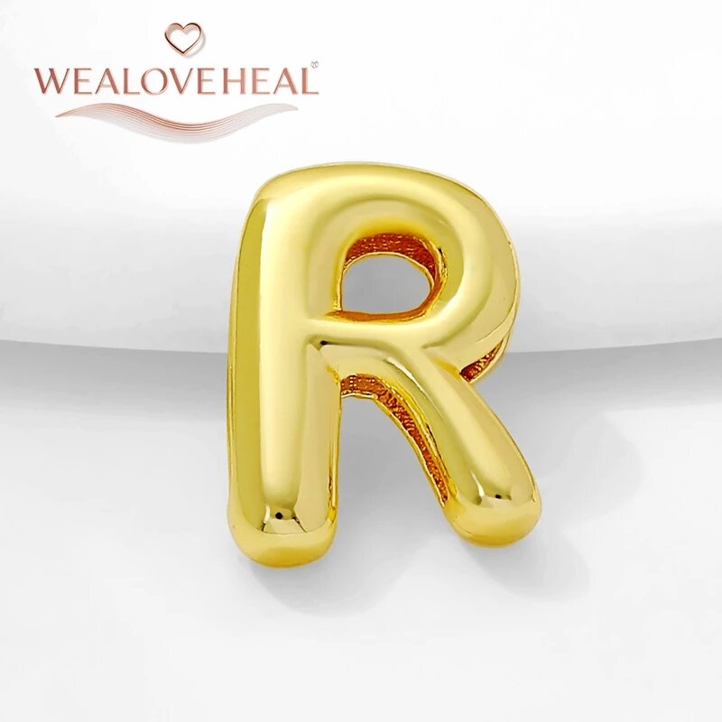 WEALOVEHEAL Позолоченные латунные буквы для браслетов R