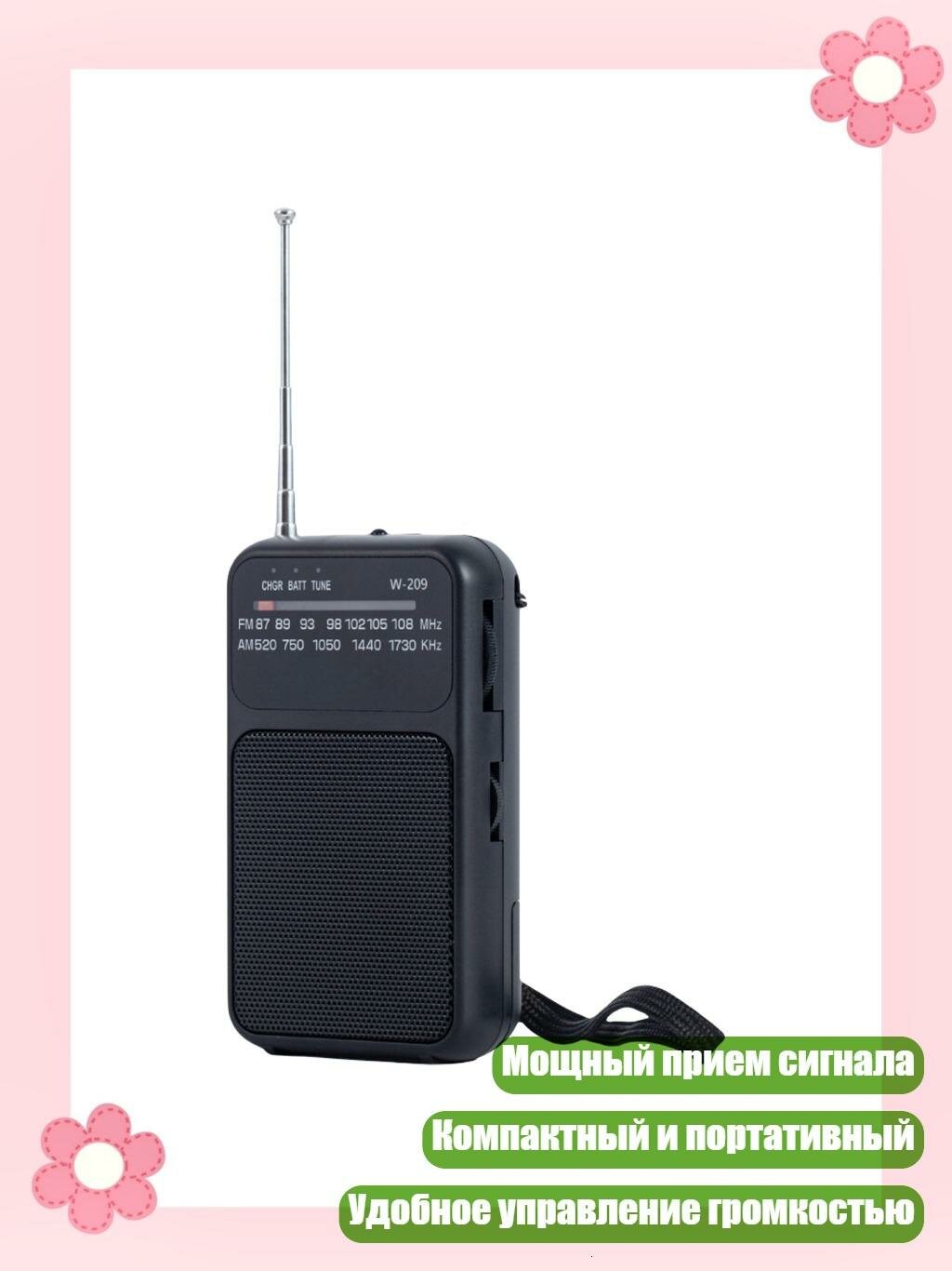 Двойной силовой карманный радиоприемник AM FM, Черный