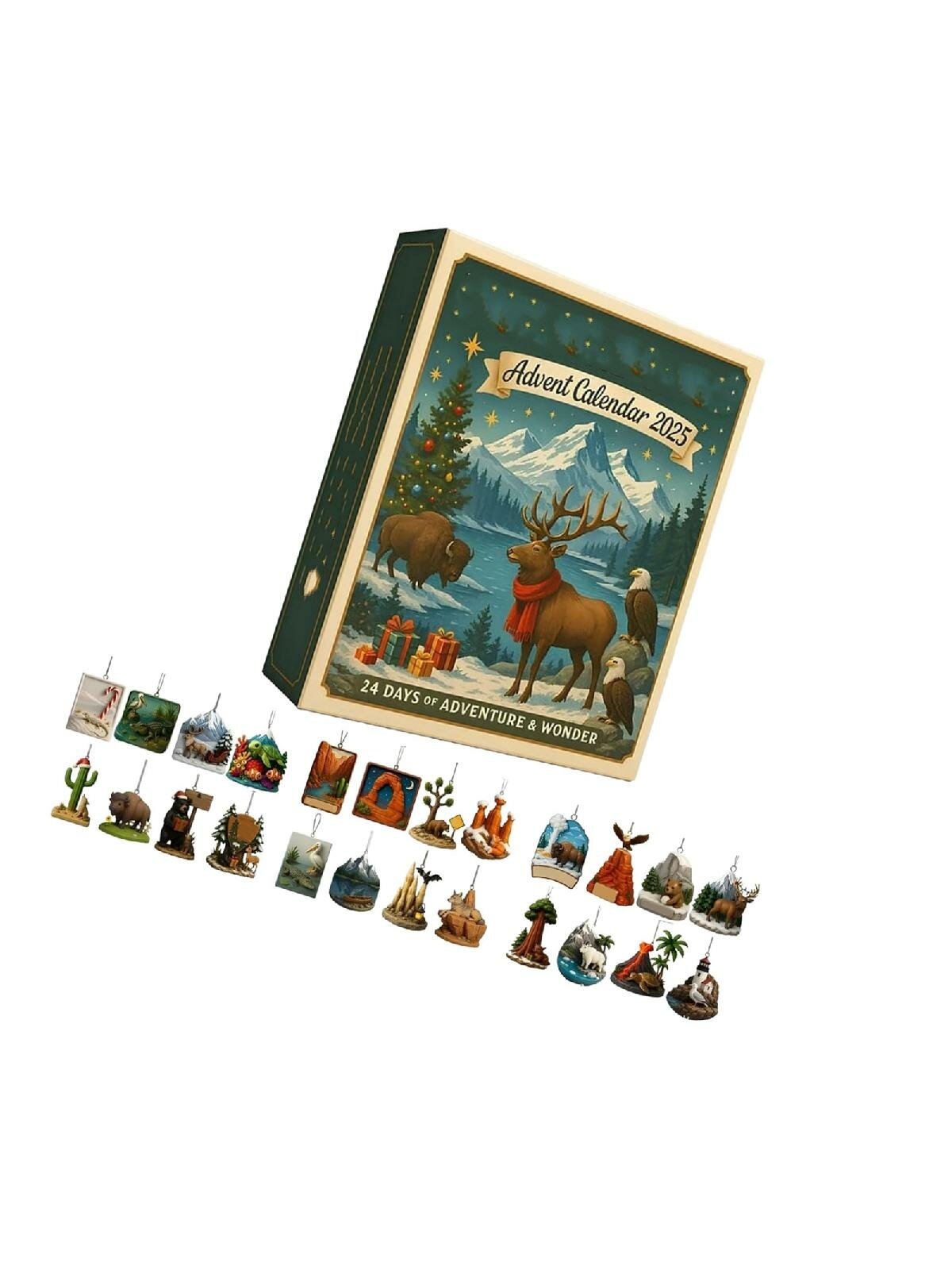 Перерабатываемые бумажные акриловые Праздничные календари с 24 окнами для оформления фестивалей на тему природы