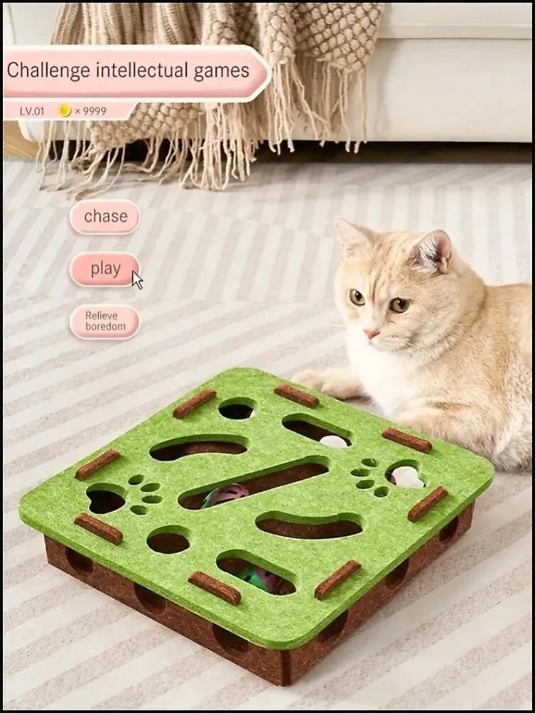 Интерактивный лабиринт-головоломка для кошек и маленьких собак умная игрушка для развития и развлечения