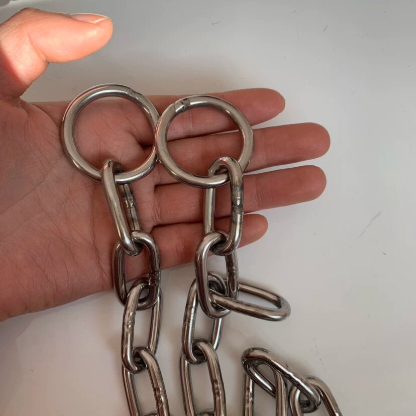 Нейлоновый ошейник из нержавеющей стали P-цепь для крупных собак, 5 мм толщина, длина 60 см, подходит для шеи до 52 см