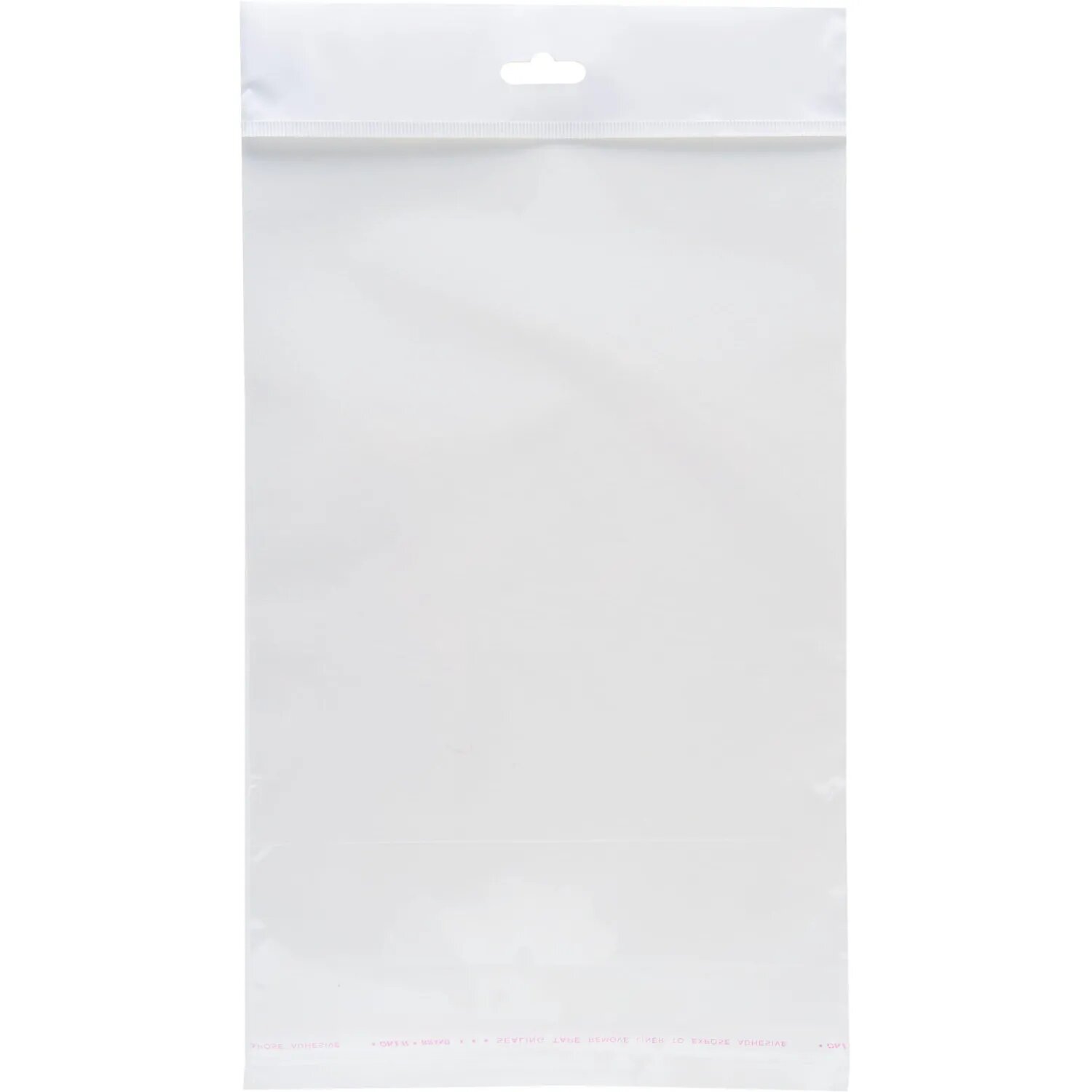 Пакет бопп 180х250мм +30мм клапан со скотчем, европодвес 25 мкм 100 шт/уп