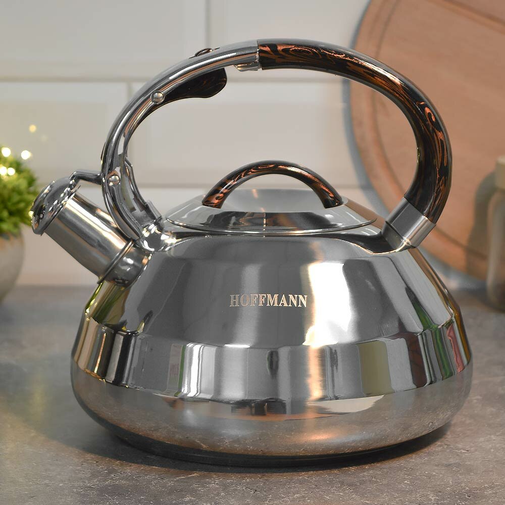 Чайник 3л со свистком, темно-коричневая ручка, индукция, НМ 55241