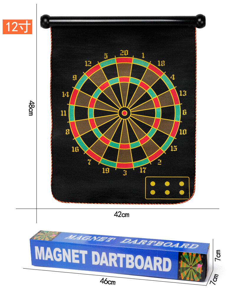 Детские двусторонние магнитные дартс, утолщенные и утяжеленные, 12inch доска для дартса с четырьмя дротиками, спортивная игрушка для родителей и детей