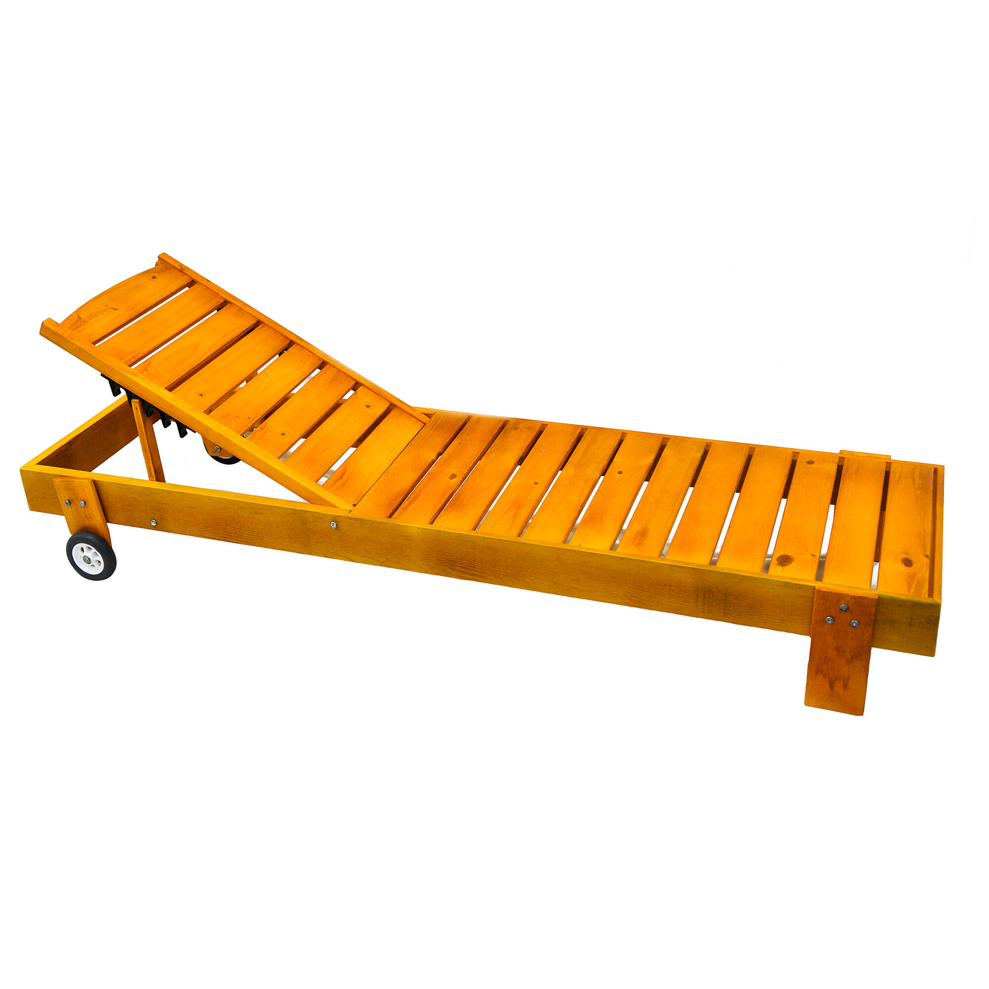 Кресло-шезлонг складное, 190х50х25 см, коричневое дерево, сосна