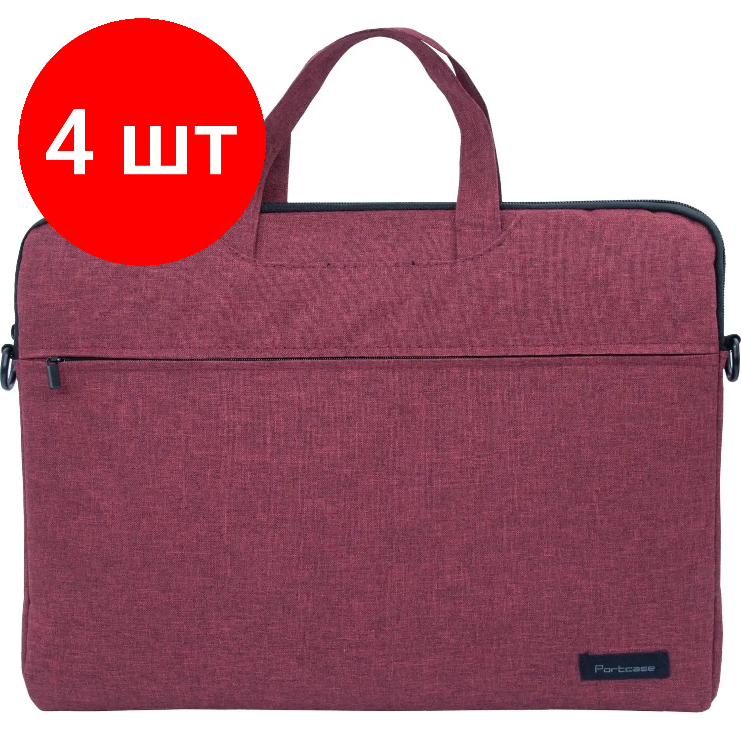 Комплект 4 штук, Сумка для ноутбука 15.6 PORTCASE (PORTCASE KCB-165 Bordo)