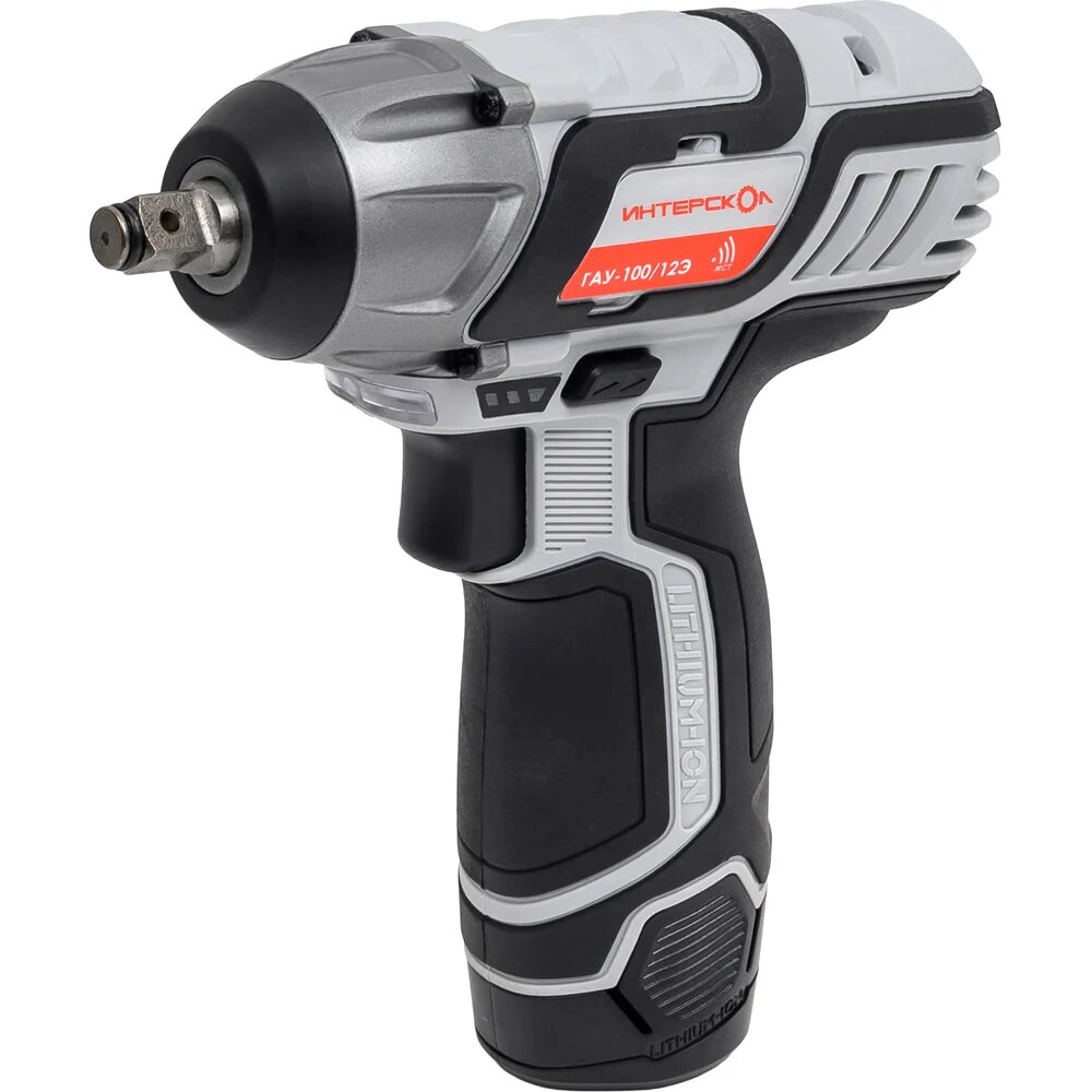 Ударный аккумуляторный гайковерт Интерскол ГАУ-100/12Э АПИ-Т Li-ion, кейс, 2 аккум, 2,0 Ач, ЗУ 807.2.2.70