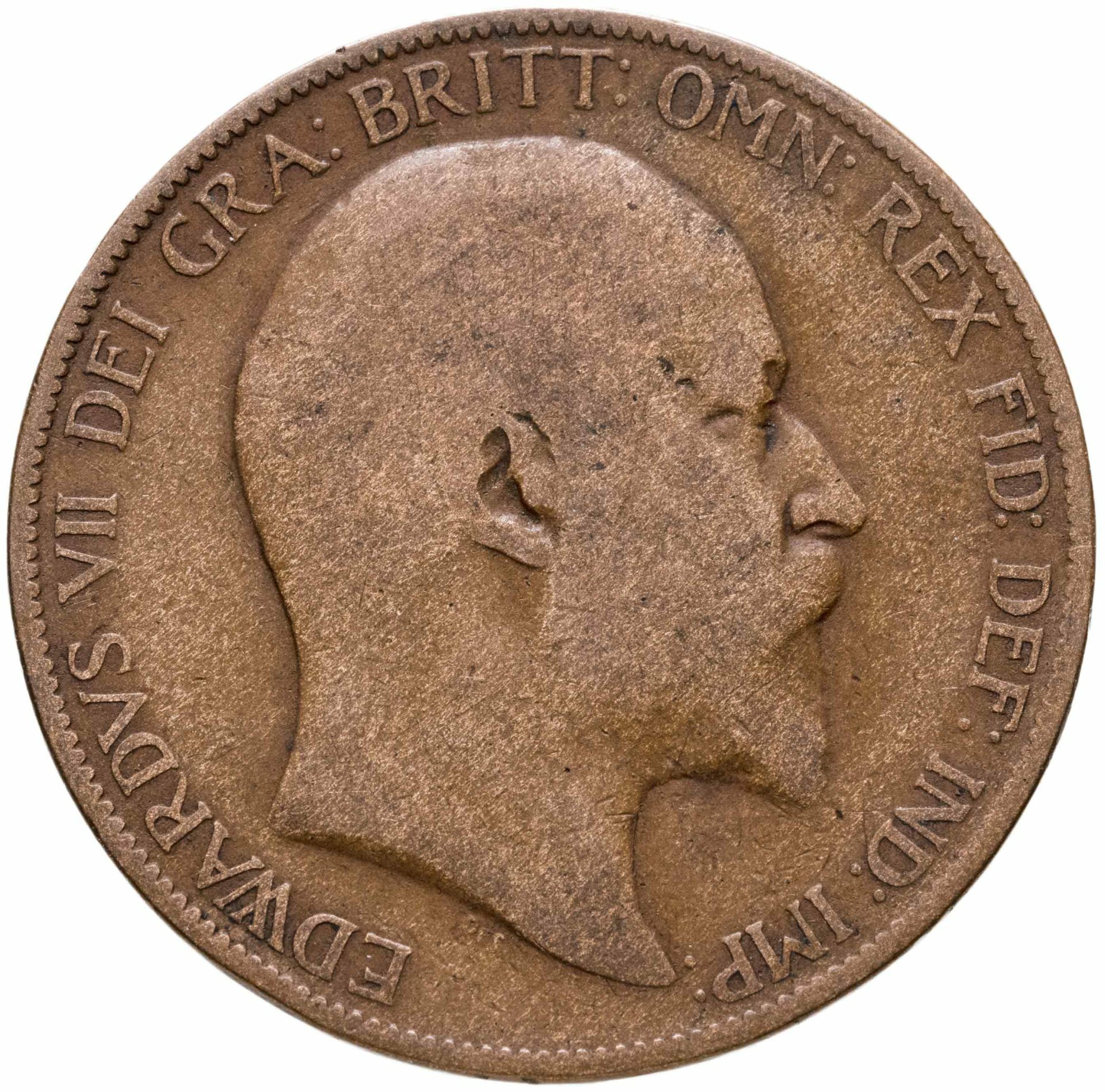 Великобритания 1 пенни penny 1906, Бронза, в сохранности F