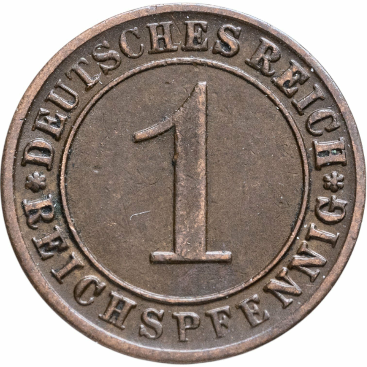 Германия 1 пфенниг рейхспфенниг 1925 "J", Бронза, в сохранности VF