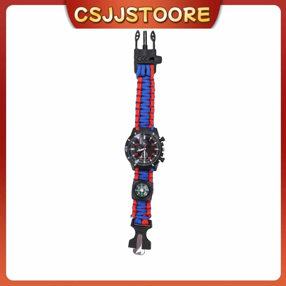 Наручные часы для выживания 6 в 1 красный-синий