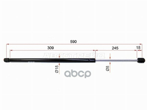 Амортизатор крышки багажника Mitsubishi Colt 02-12 / Colt Plus 04-12 (Справа=Слева) Sat арт. ST-MN105435