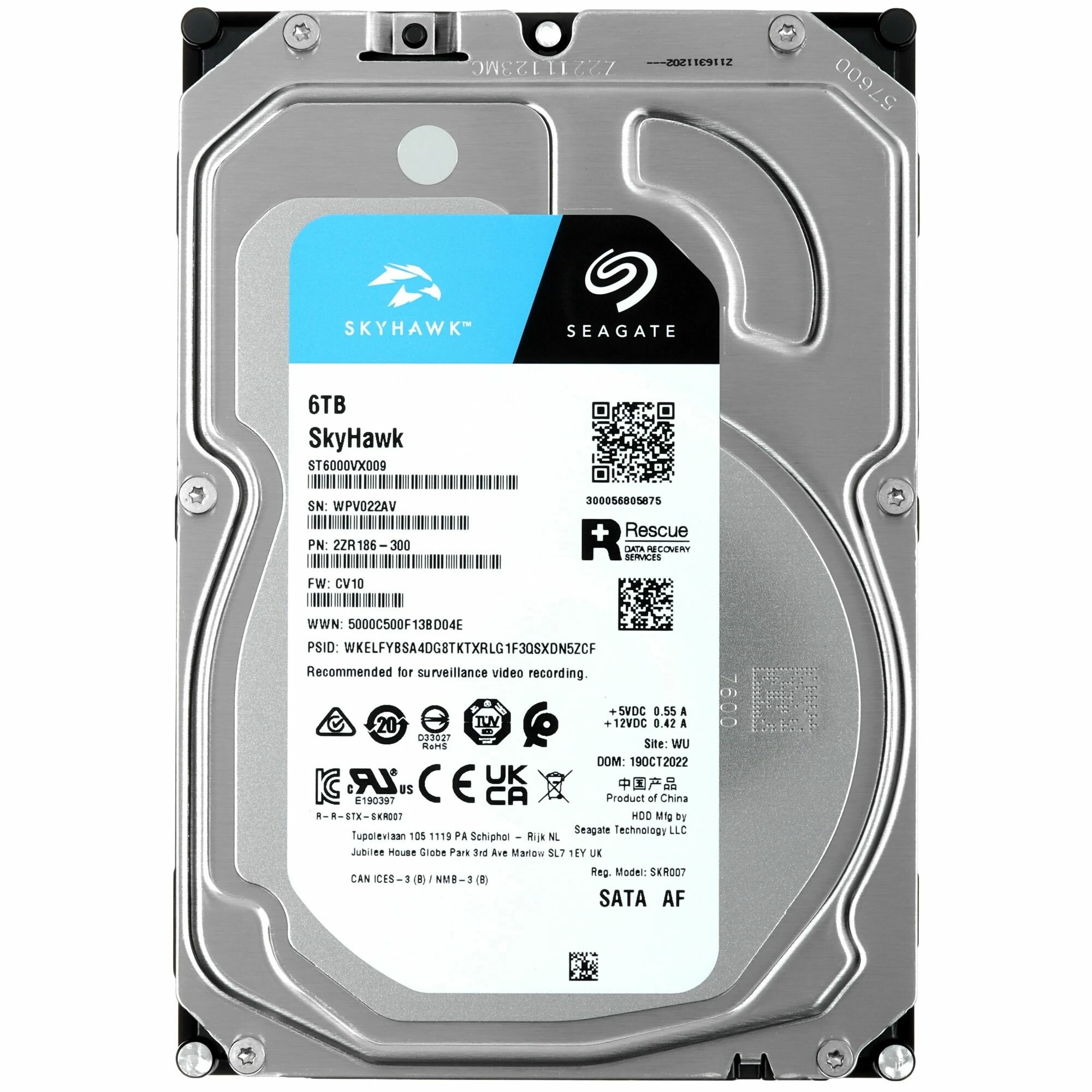 6 ТБ Жесткий диск Seagate SkyHawk ST6000VX009