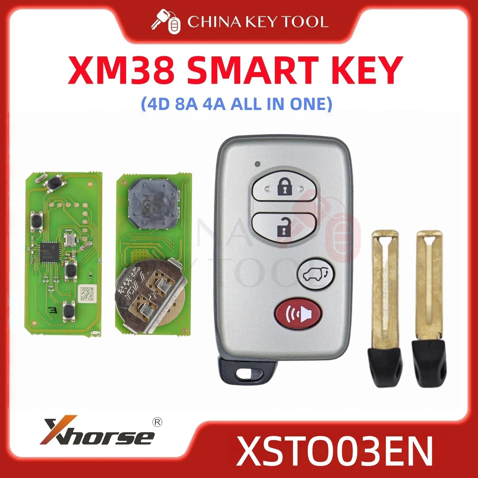 Xhorse XM38 Smart Key Remote 4D 8A 4A «все в одном» для Toyota Lexus: XSTO03EN глобальная Желтый