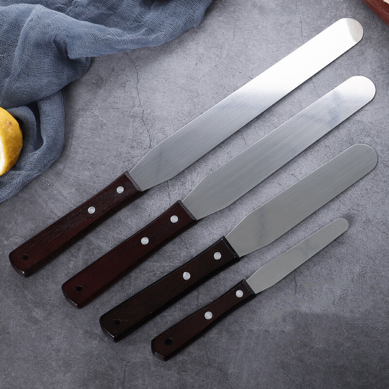 Лопатка из нержавеющей стали с ручкой из красного дерева, скребок для крема 4inch 6inch 8inch 12inch