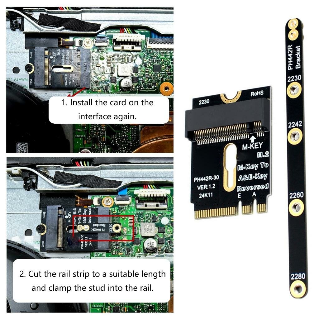 Адаптер M.2 Key E/A+E в NVME PCIe — фото 1