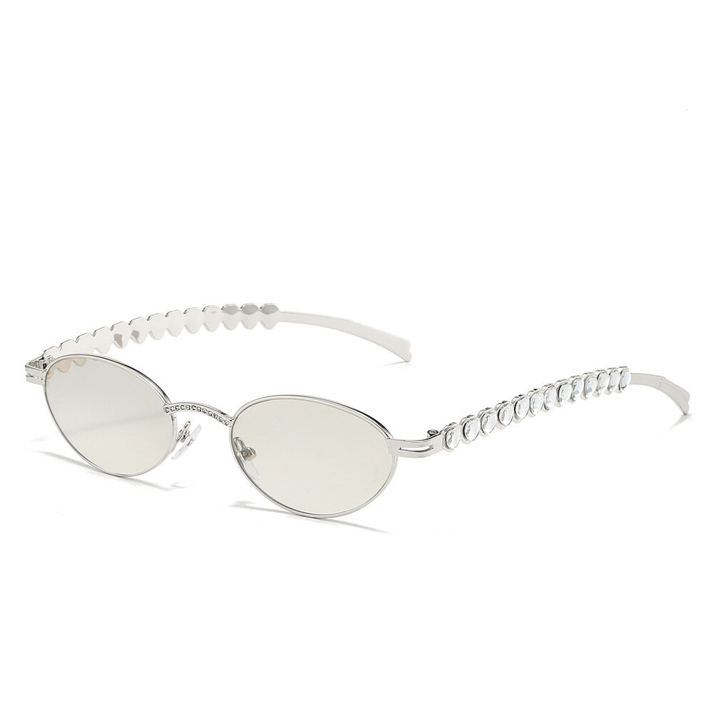 Квадратный круглый JYL UV400 Плоские очки Jennie Камни Эллипс малая Корея-8061