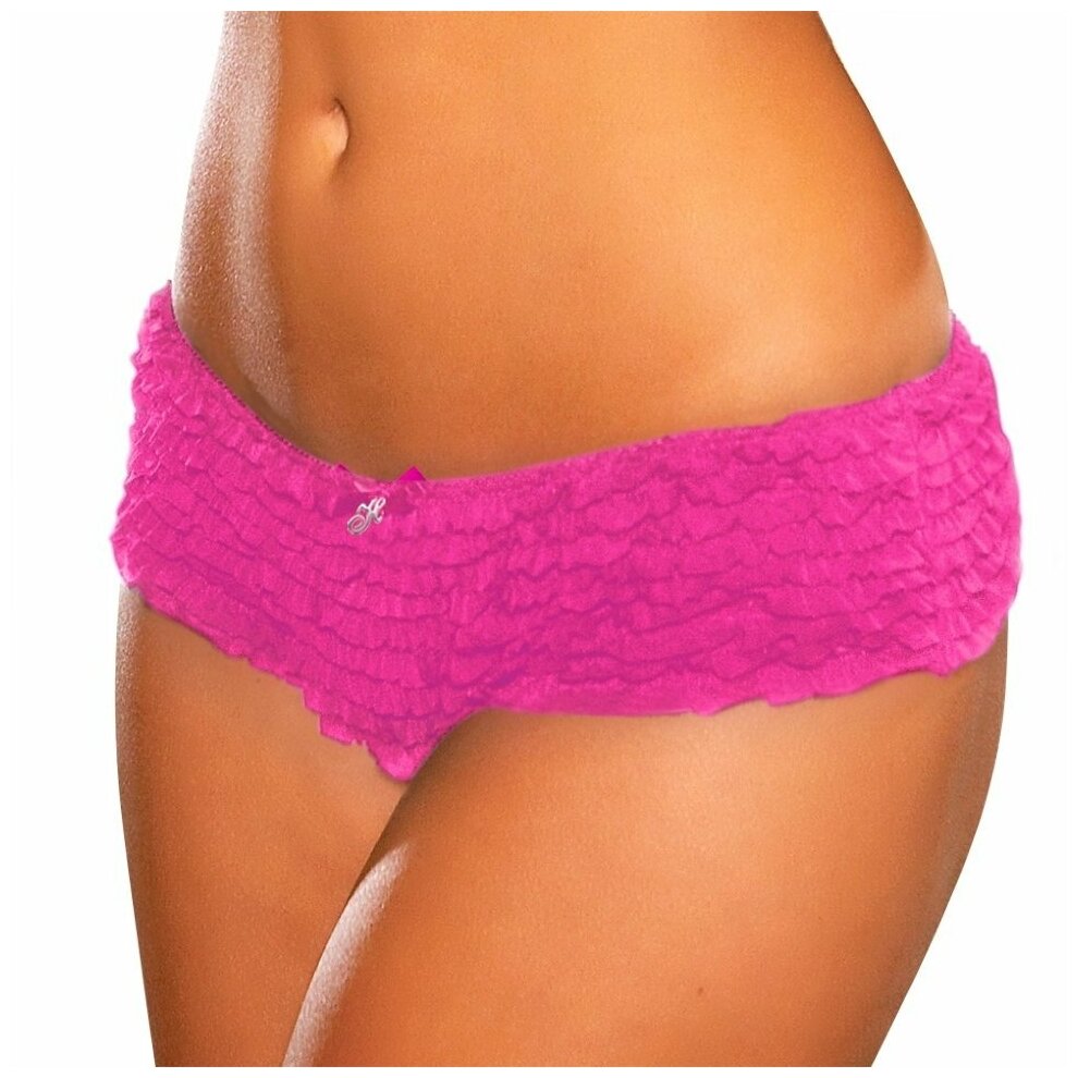 Hustler Lingerie Неоново-розовые шортики с рюшками ярко-розовый S-M
