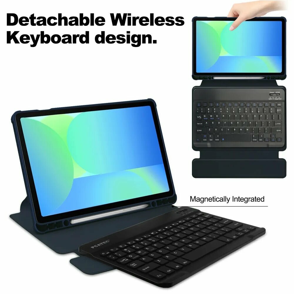 Чехол книжка Для Samsung Tab S10 FE, Tab S9 FE, S9 (X510 X516 X520 X526 X710 X716) 10.9' / Самсунг Галакси Таб S9 FE S10 FE, (+ Клавиатура)