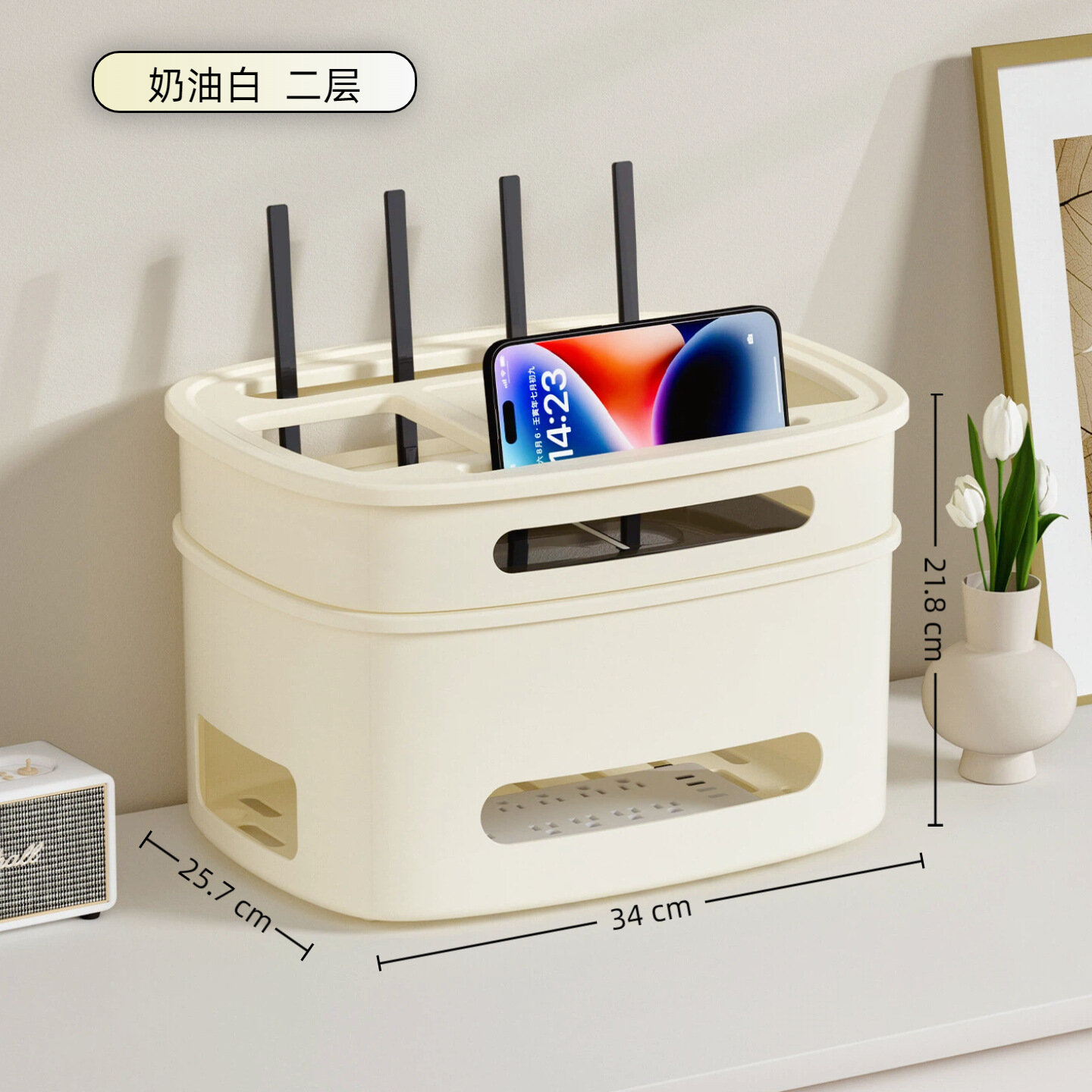 Коробка для хранения WiFi роутера, органайзер для ТВ-приставки, розетки и кабелей, оптовый держатель беспроводного модема