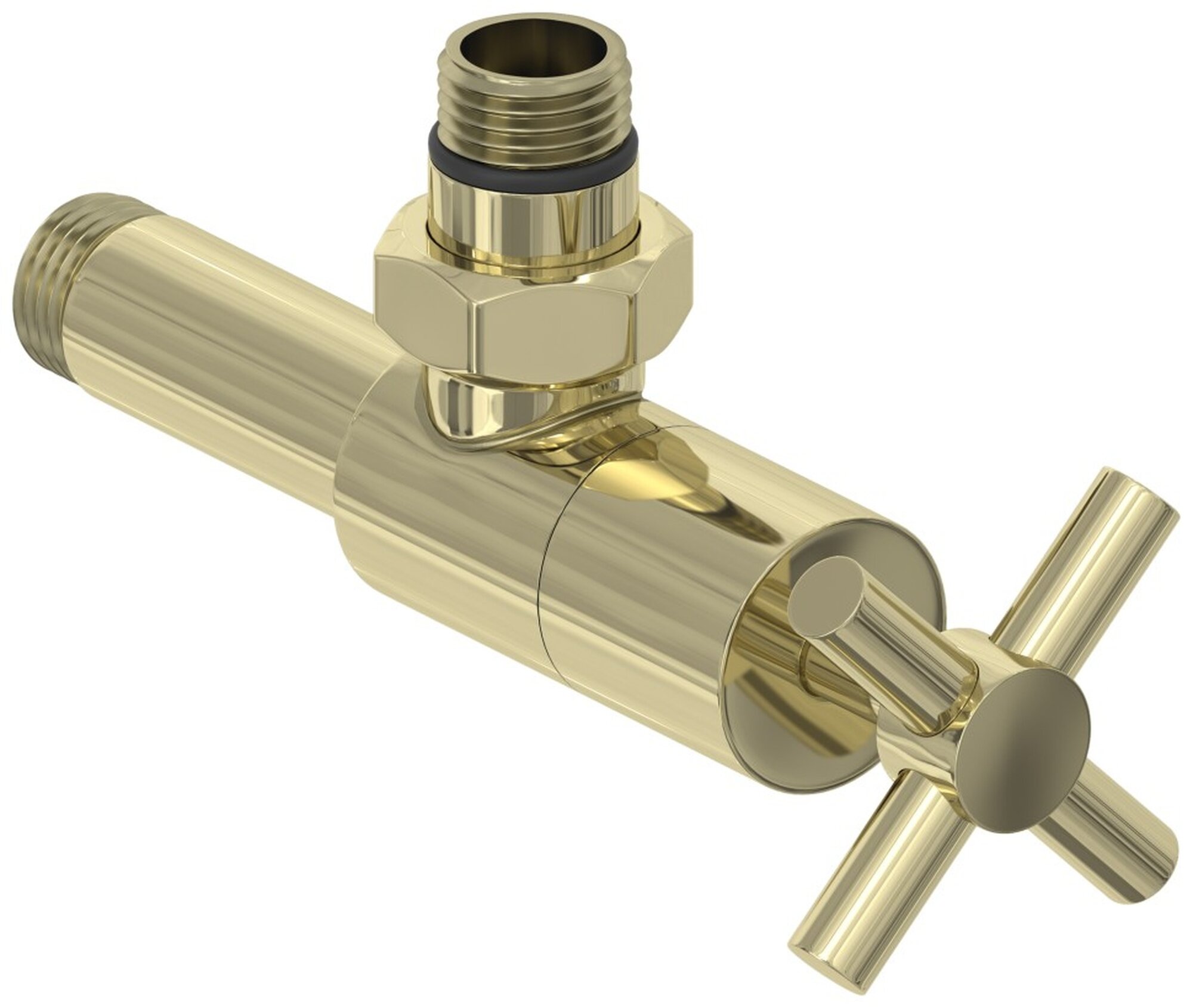 Вентиль угловой Сунержа крест (G 1/2" НР х G 1/2" НР), сталь, цвет золотистый