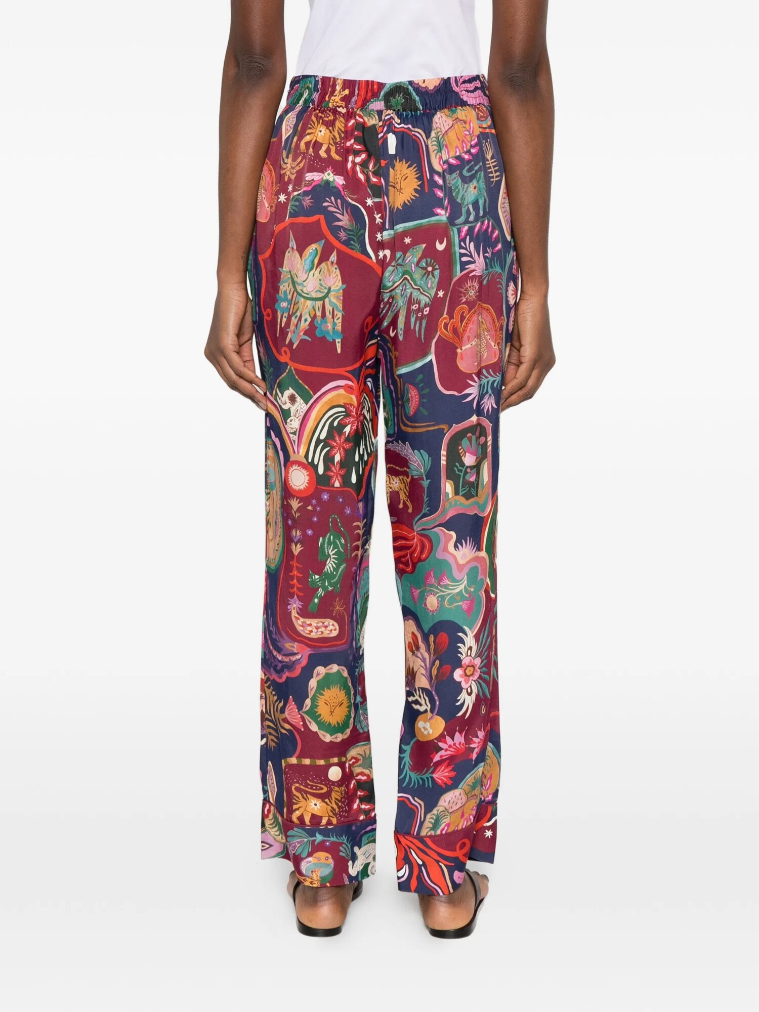 Брюки FARM RIO Elasticated-waistband patterned trousers, размер S, синий — фото 1